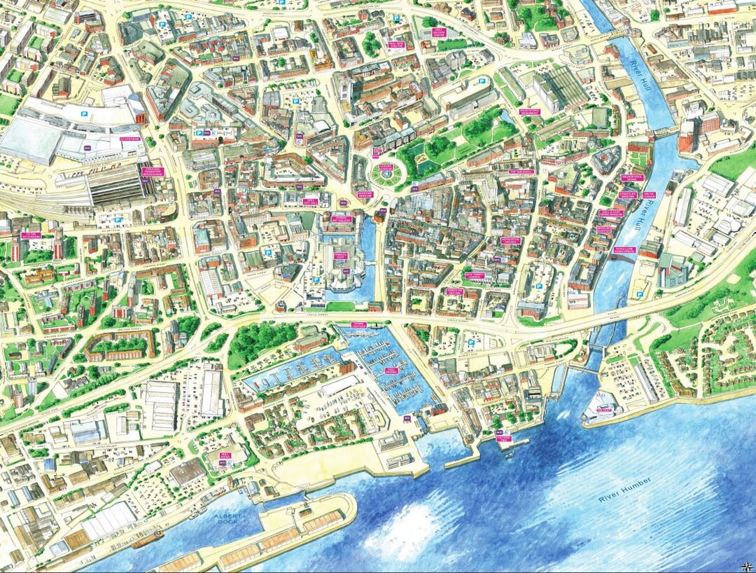Cityscapes Street Map of Hull 400 Piece Jigsaw Puzzle 470mm X 320mm hpy ...