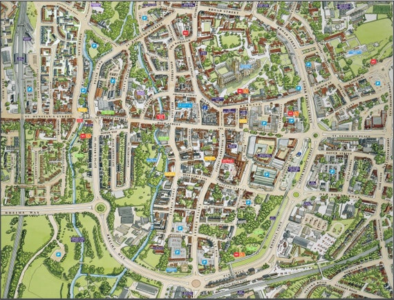 Cityscapes Street Map of Canterbury 400 Piece Jigsaw Puzzle - Etsy