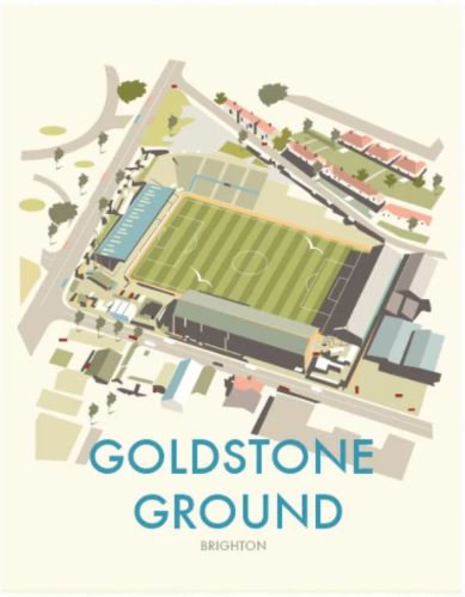 Goldstone Ground Brighton par Dave Thompson aimant de réfrigérateur ...
