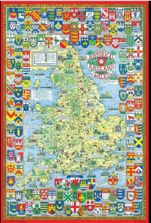 Historical Map of England and Wales 1000 Piece Jigsaw Puzzle 690mm X ...