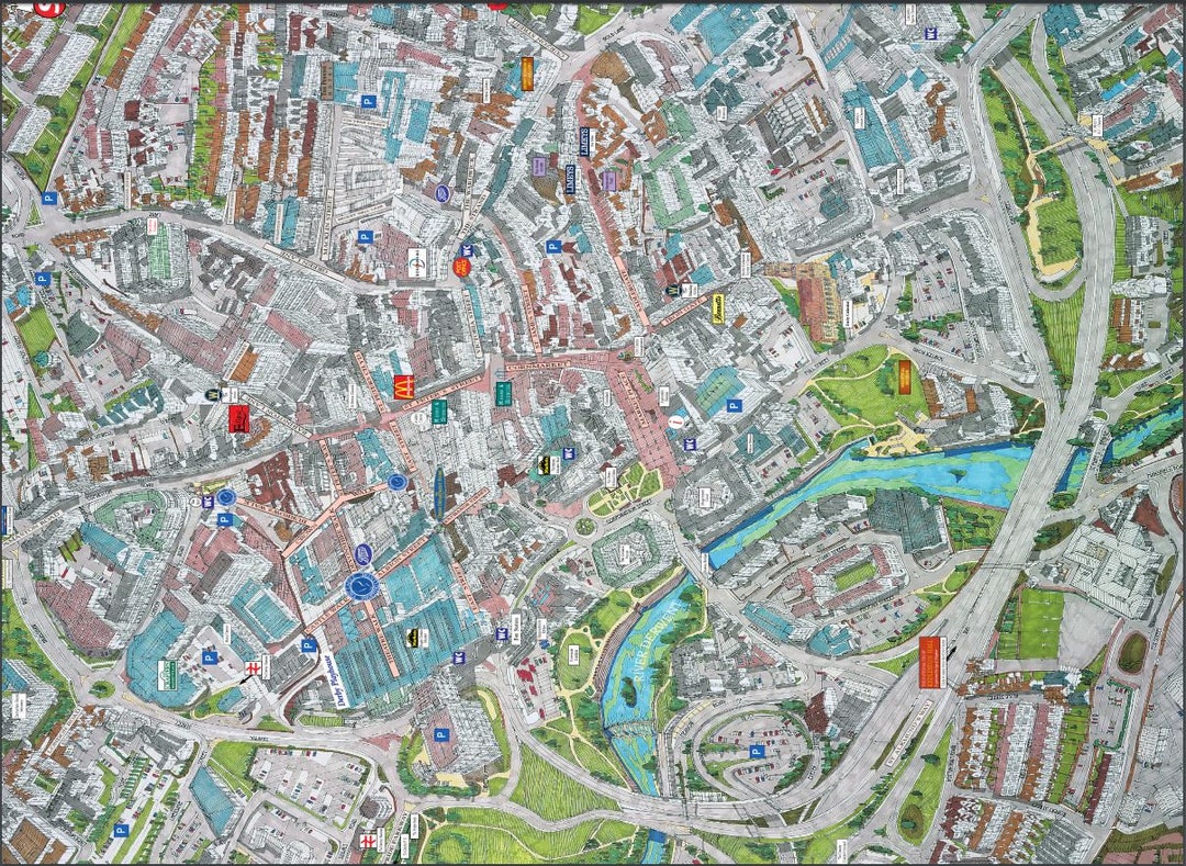 Cityscapes Street Map of Derby 400 Piece Jigsaw Puzzle 470mm X 320mm ...