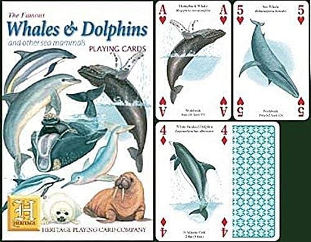 Whales and Dolphins Set of 52 Playing Cards + Jokers - Etsy