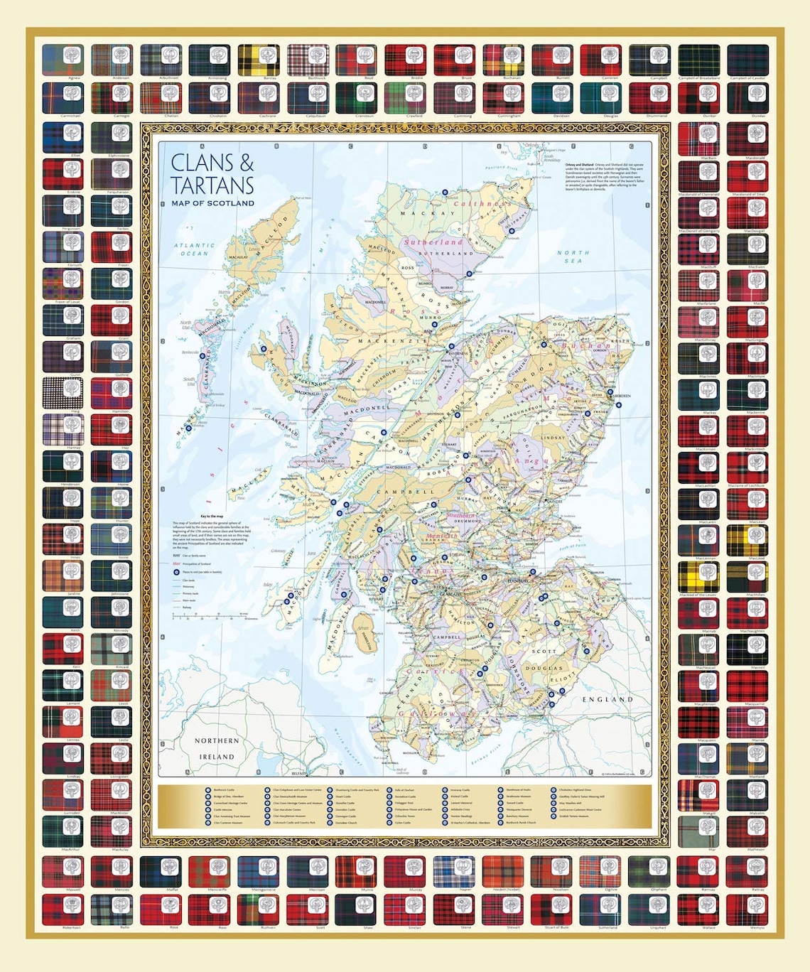 Clans and Tartans of Scotland Puzzle 1000 Piece Jigsaw Puzzle 690mm X ...