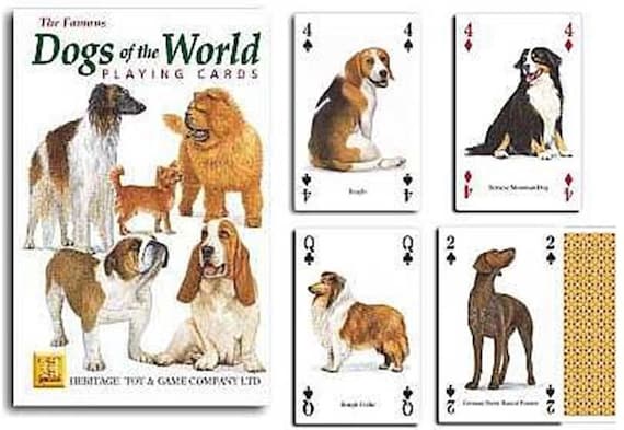 Dogs of the World Standard Set of 52 Playing Cards Jokers | Etsy