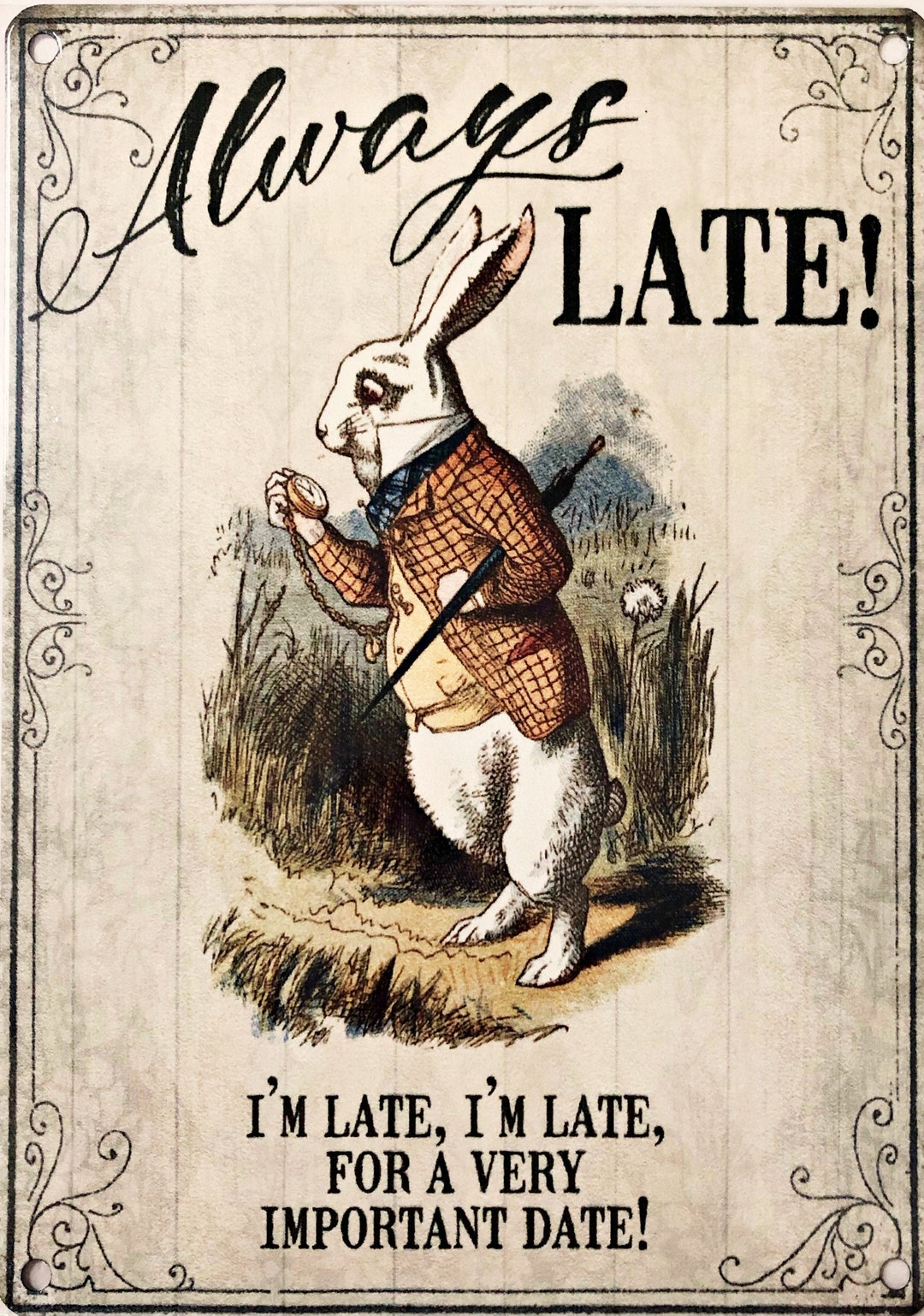 Always Late White Rabbit (alice in Wonderland) Fridge Magnet - Etsy