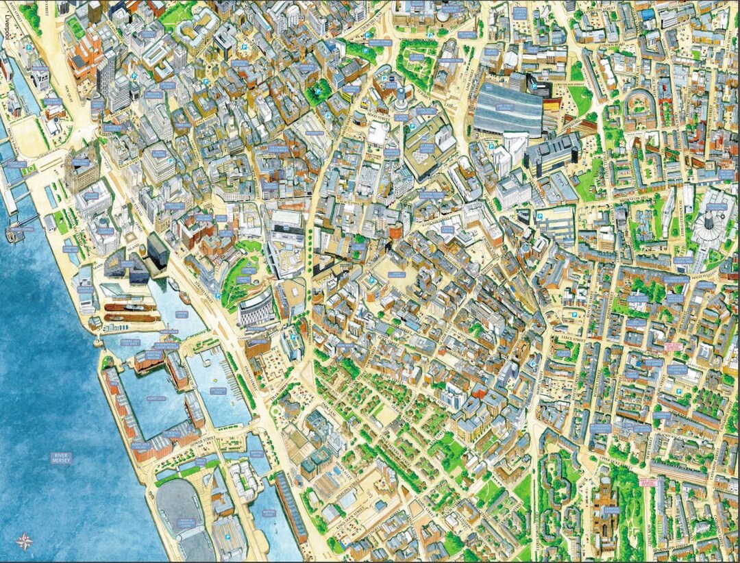 Cityscapes Street Map of Liverpool 400 Piece Jigsaw Puzzle 470mm X ...