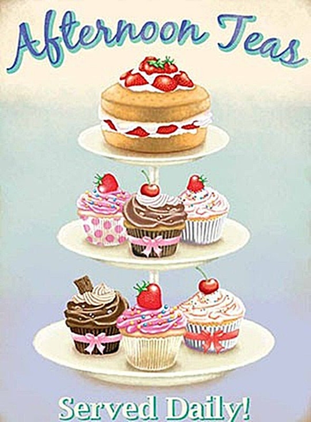 Afternoon Teas Served Daily Decorative Large Steel Sign 400mm X 300mm ...