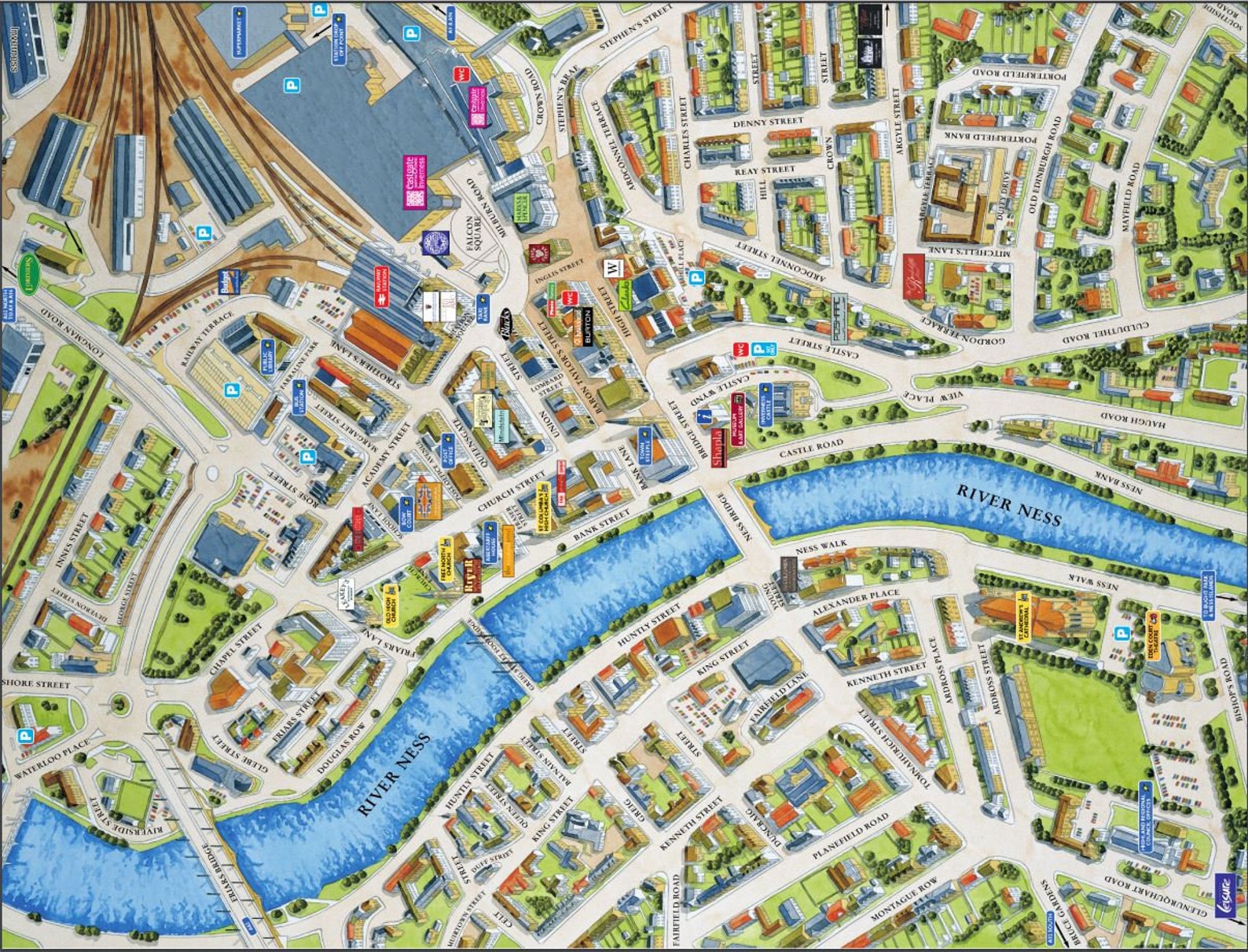 Stadtplan Stadtplan Von Inverness 400 Stück Puzzle 470mm x 320mm hpy ...