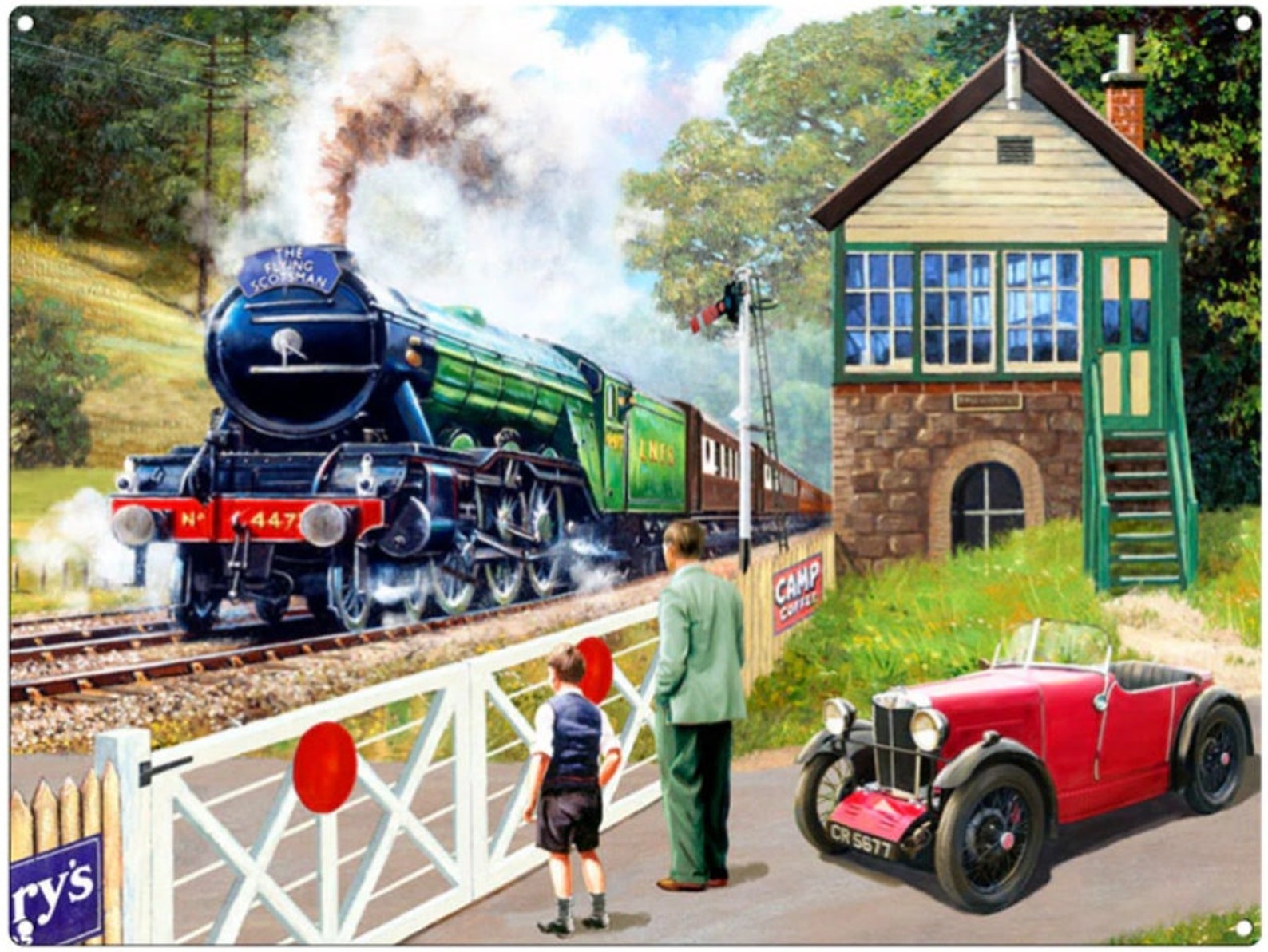 Flying Scotsman, MGT by Level Crossing Small Steel Sign 200mm X 150mm ...