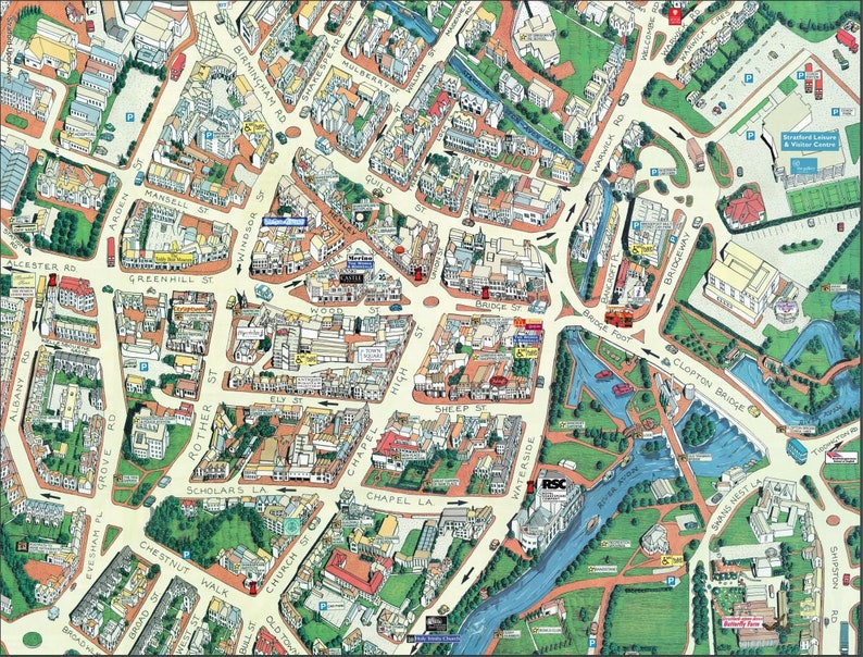 Cityscapes Street Map of Stratford-upon-avon 400 Piece Jigsaw Puzzle ...