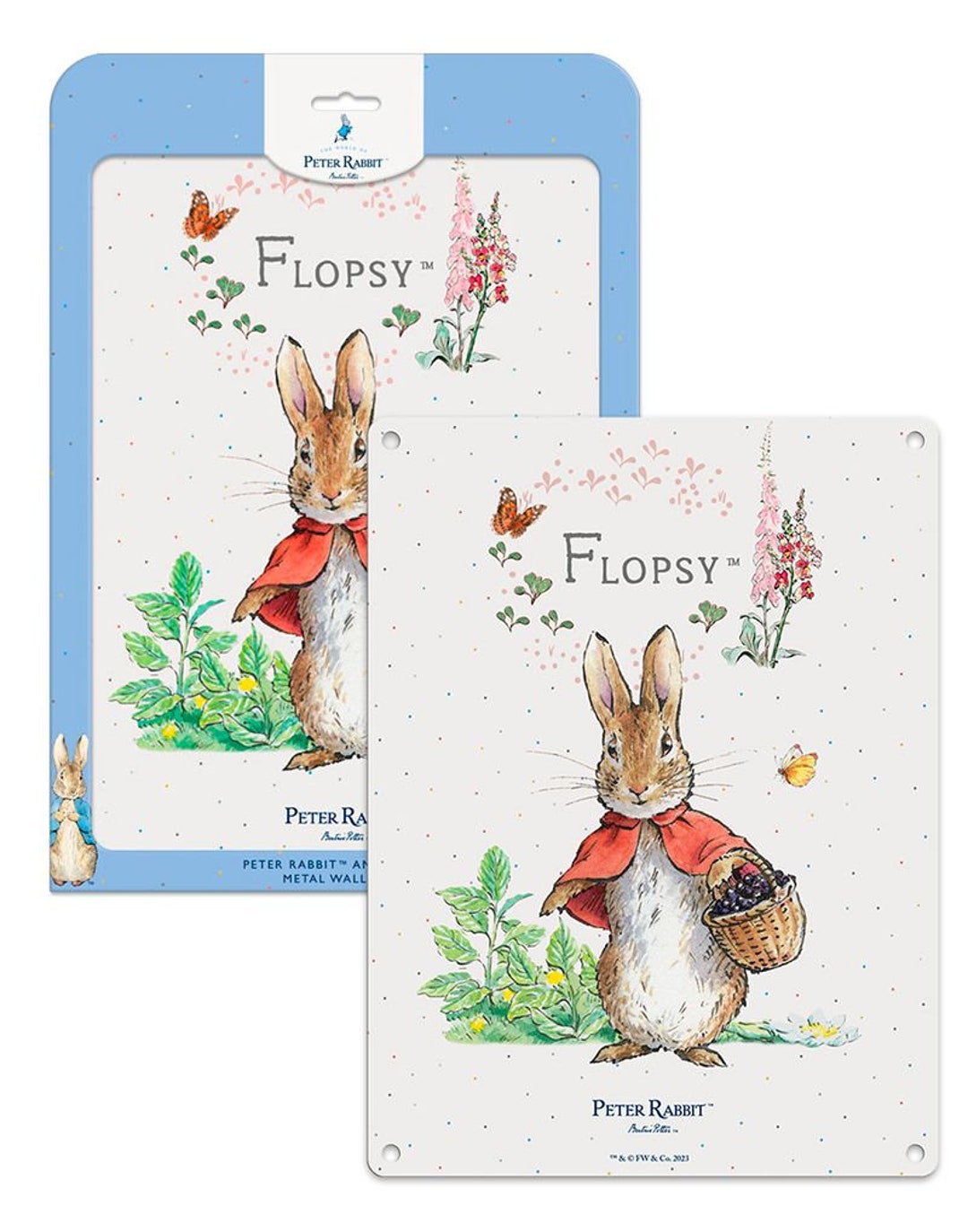 Flopsy Bunny Standing by Beatrix Potter Licensed Large Steel Sign 400mm ...