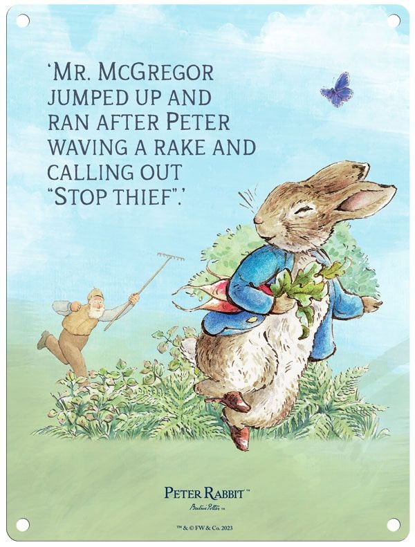 Peter Rabbit Mcgregor by Beatrix Potter Licensed Large Steel Sign 400mm ...
