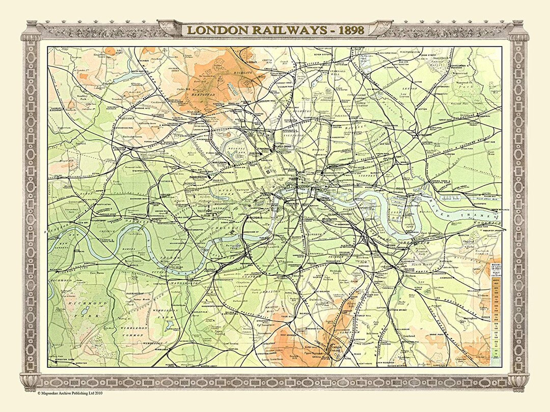 Railway Map of London 1898 Map 1000 Piece Jigsaw Puzzle 690mm X 480mm ...