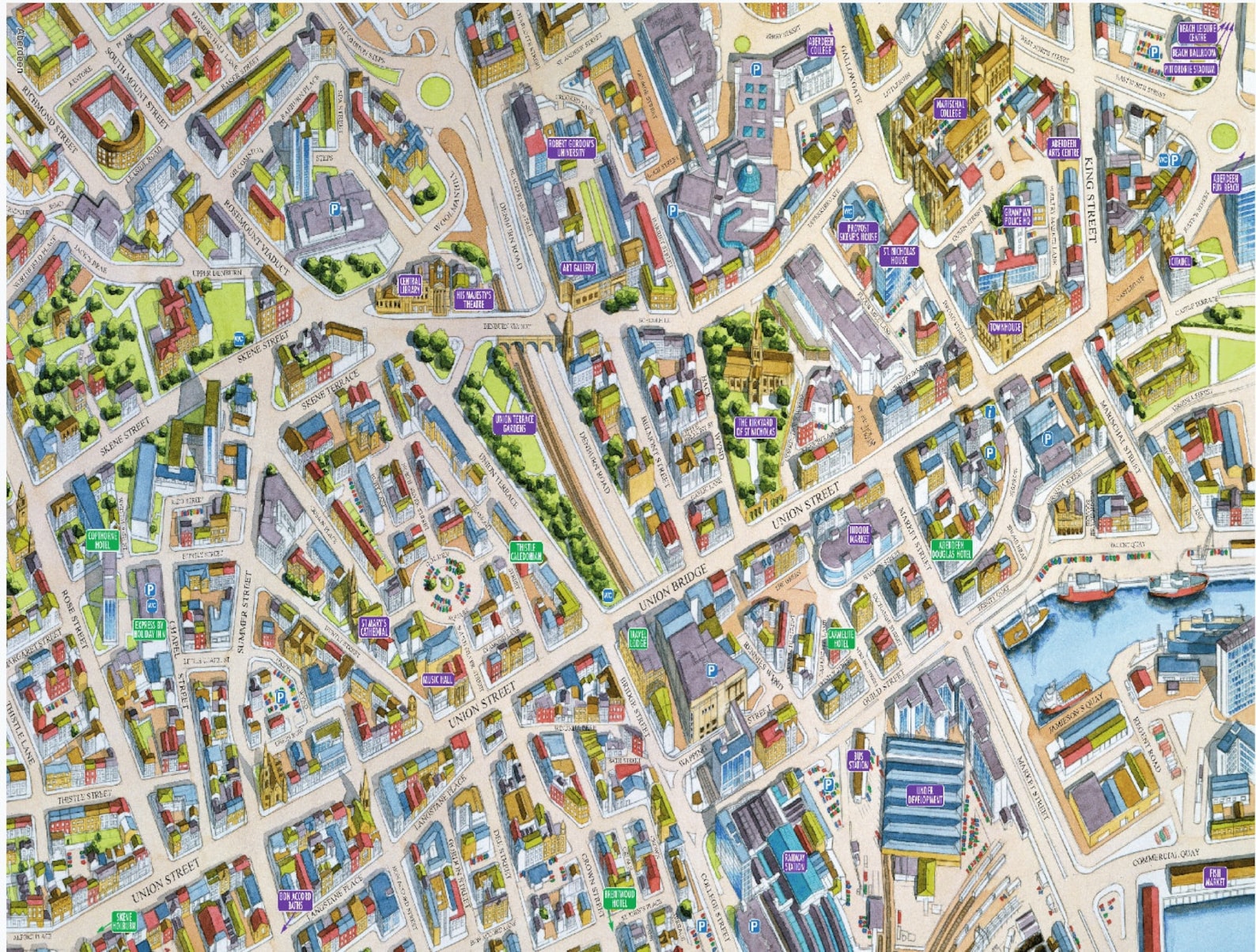 Cityscapes Street Map of Aberdeen 400 Piece Jigsaw Puzzle 470mm X 320mm ...