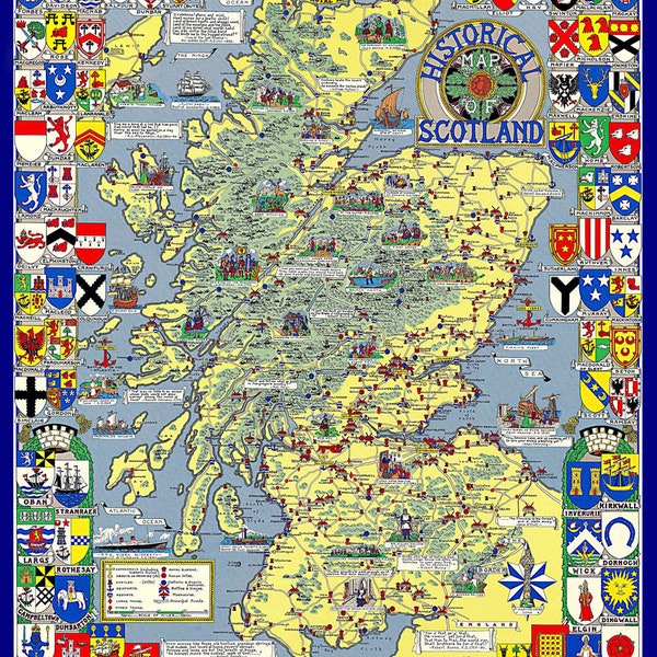 Scotland Map - Etsy