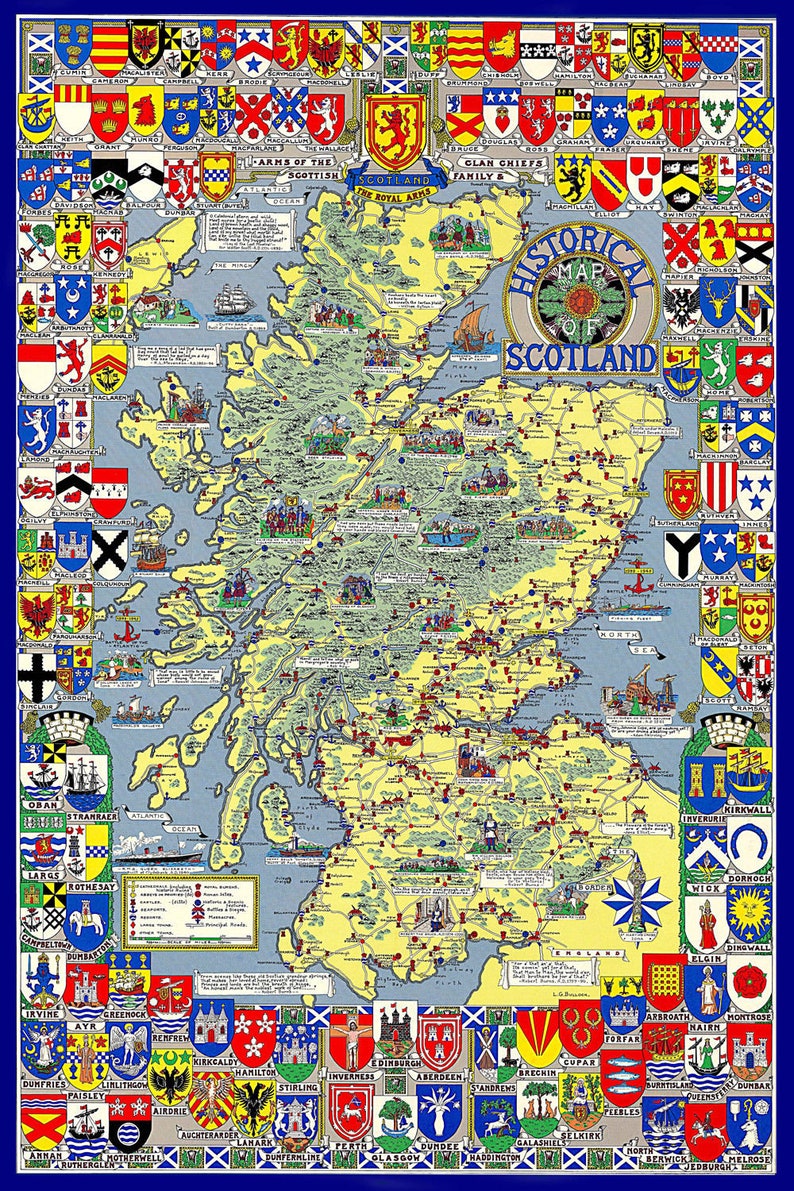 Historical Map of Scotland 1000 Piece Jigsaw Puzzle 690mm X 480mm - Etsy