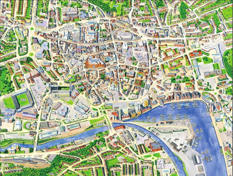 Cityscapes Street Map of Ipswich 400 Piece Jigsaw Puzzle 470mm X 320mm ...