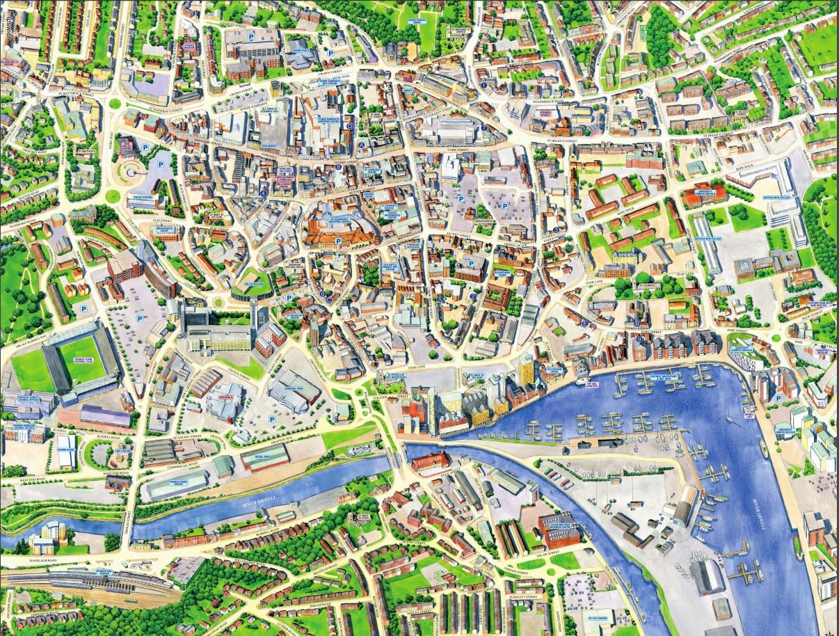 Cityscapes Street Map of Ipswich 400 Piece Jigsaw Puzzle 470mm X 320mm ...