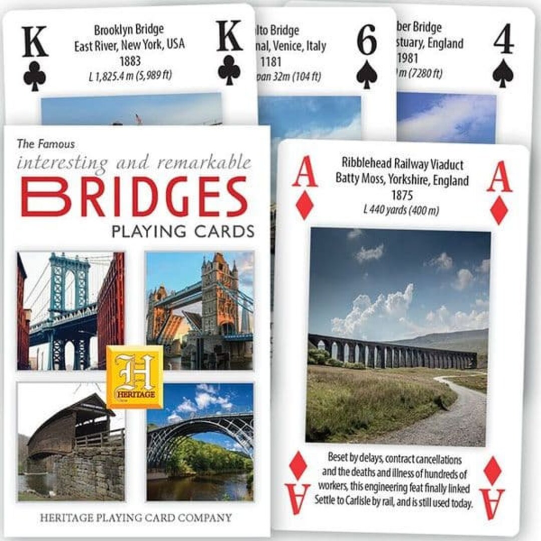 Bridges Standard Set of 52 Playing Cards + Jokers - Etsy