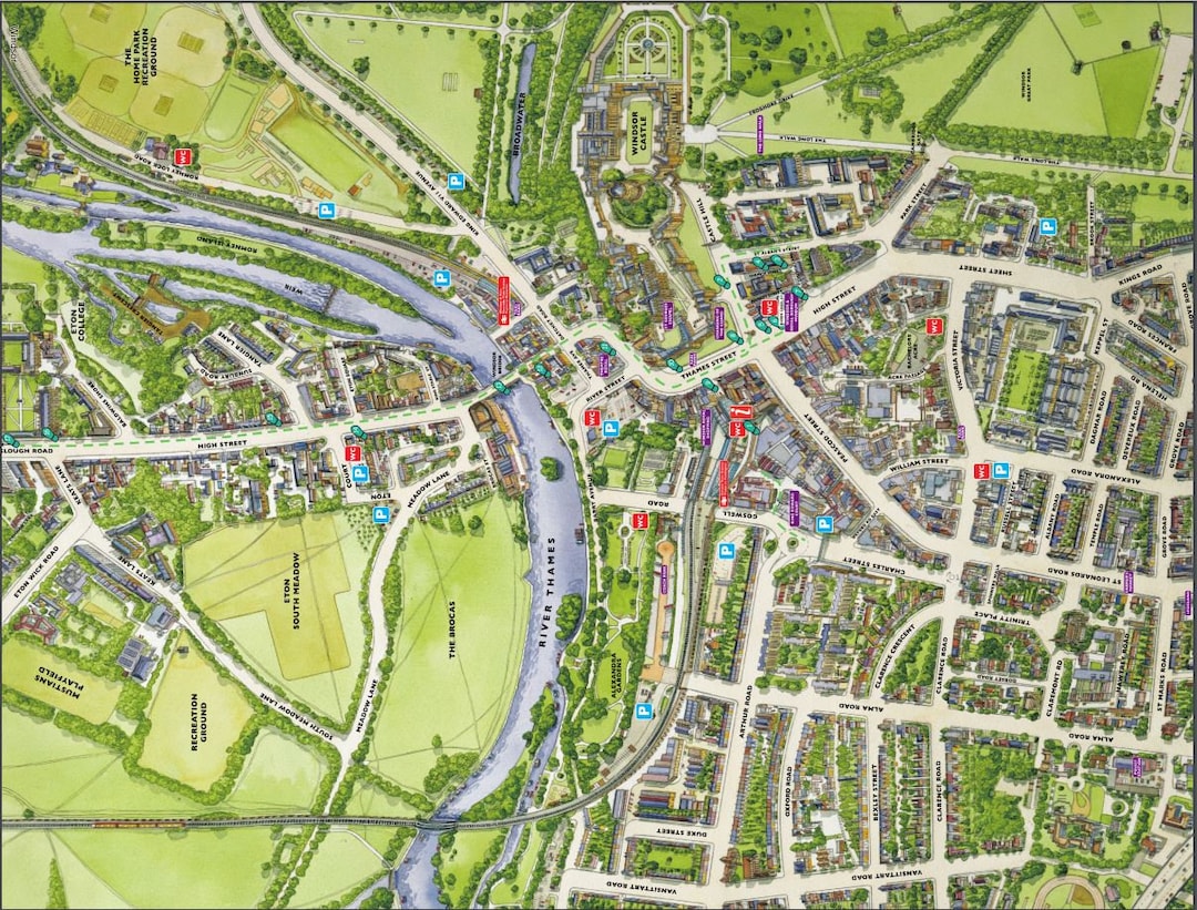 Cityscapes Street Map of Windsor 400 Piece Jigsaw Puzzle 470mm X 320mm ...