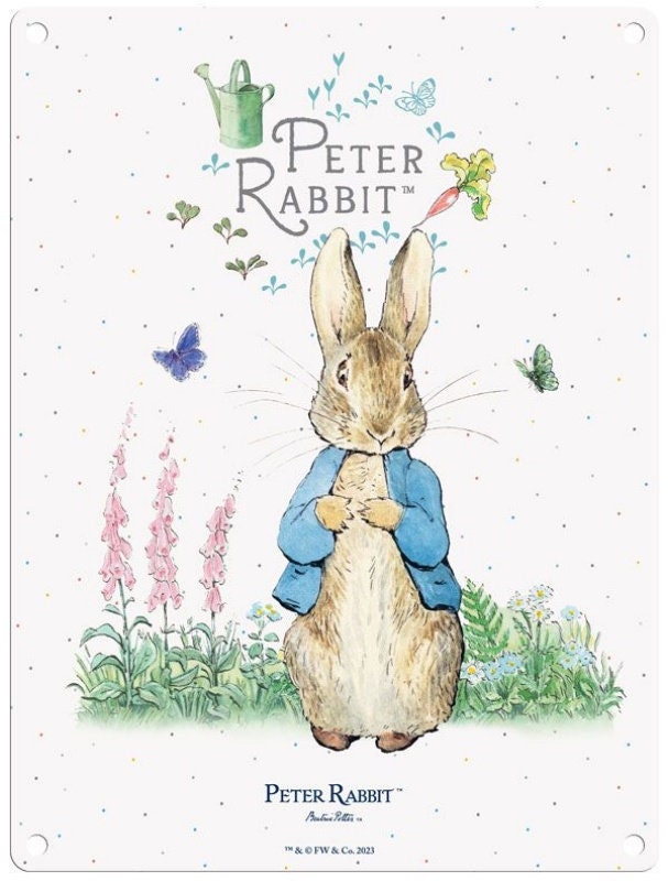 Peter Rabbit by Beatrix Potter Licensed Steel Sign 200mm X 150mm 6290 ...