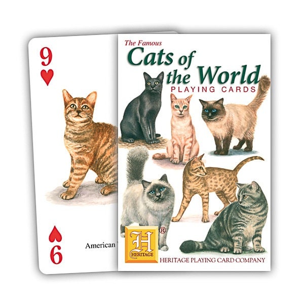 Cats of the World Standard Set of 52 Playing Cards Jokers | Etsy