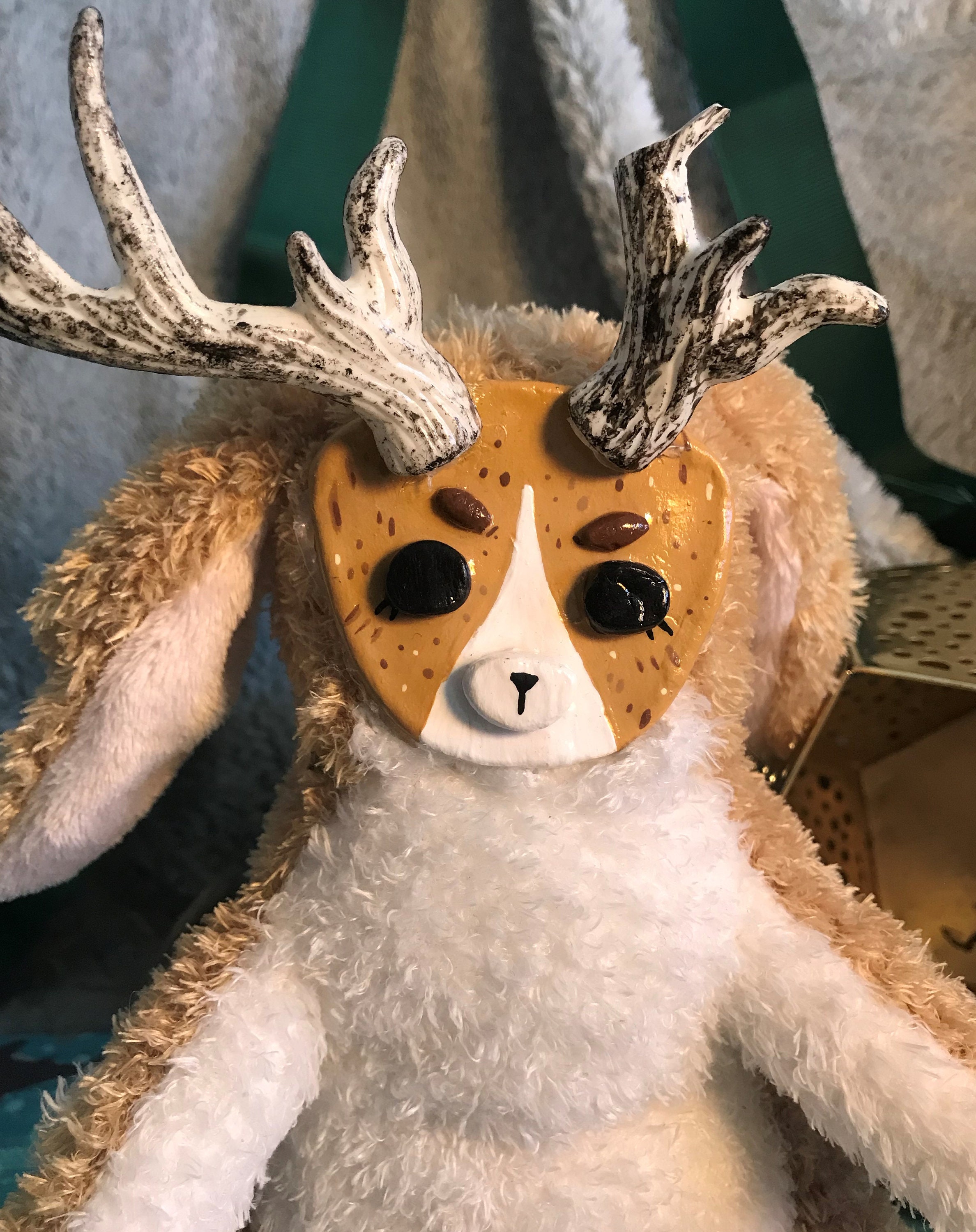 Jackalope Clay Face Doll - Etsy