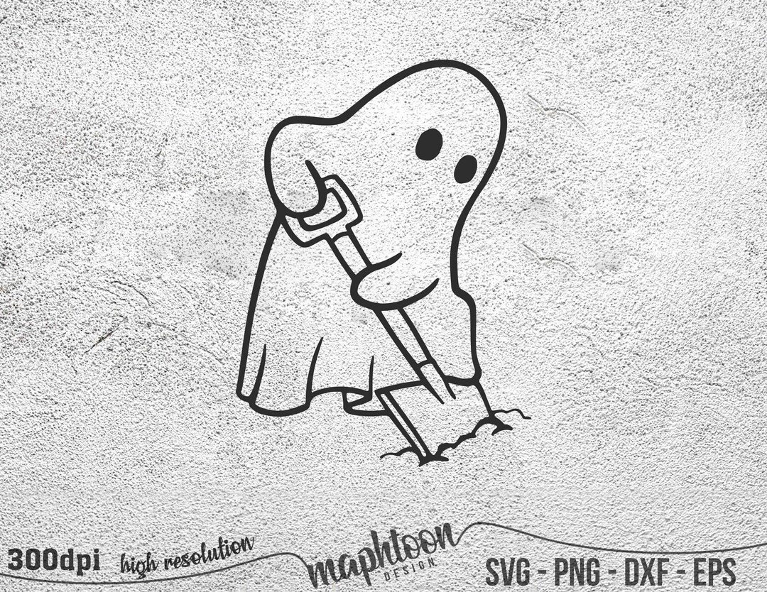 Digging Ghost SVG, Ghost Svg, Cute Halloween SVG, Funny Ghost, Files ...