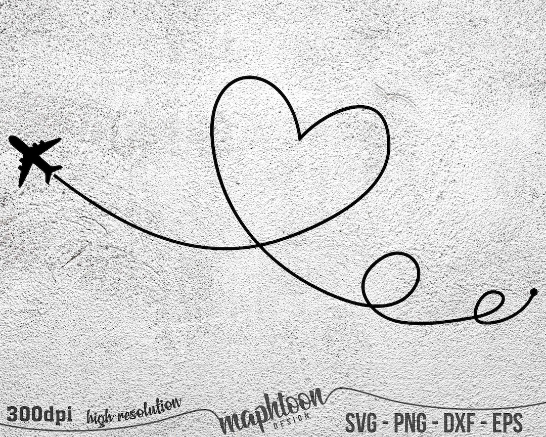 Airplane SVG File, Airplane Heart Svg, Travel Plane Svg, Vacation Svg ...