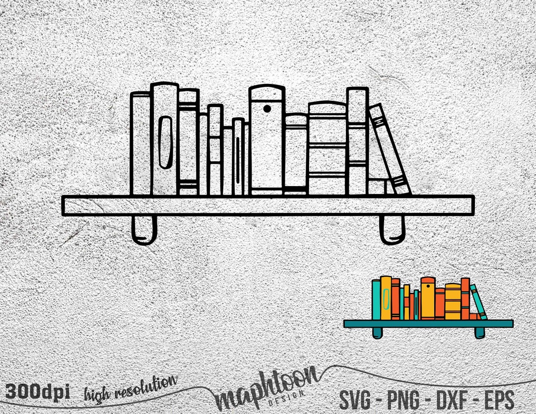 Bookshelf Svg, Bookcase Svg, Book SVG, Book Png, Book Stack SVG ...