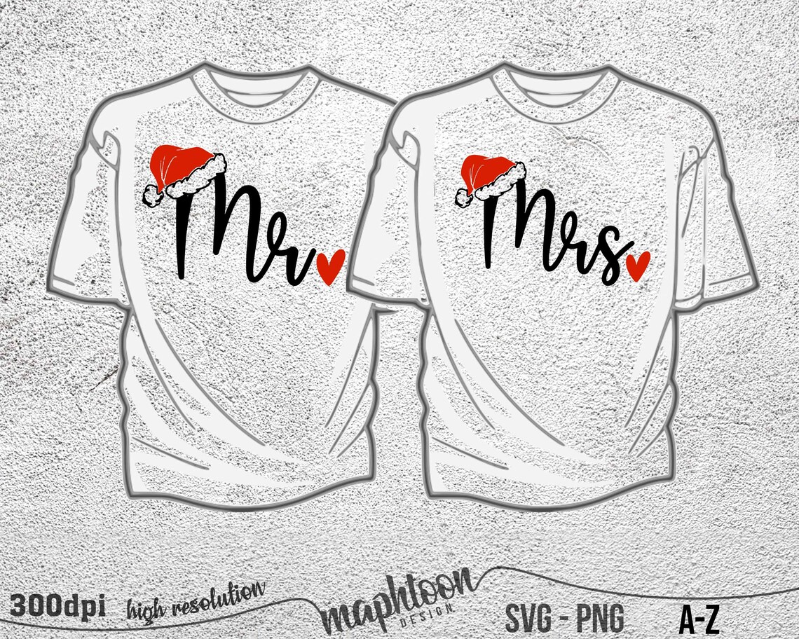 Mr and Mrs Christmas Svg Mr Mrs T Svg Couples Christmas Svg | Etsy