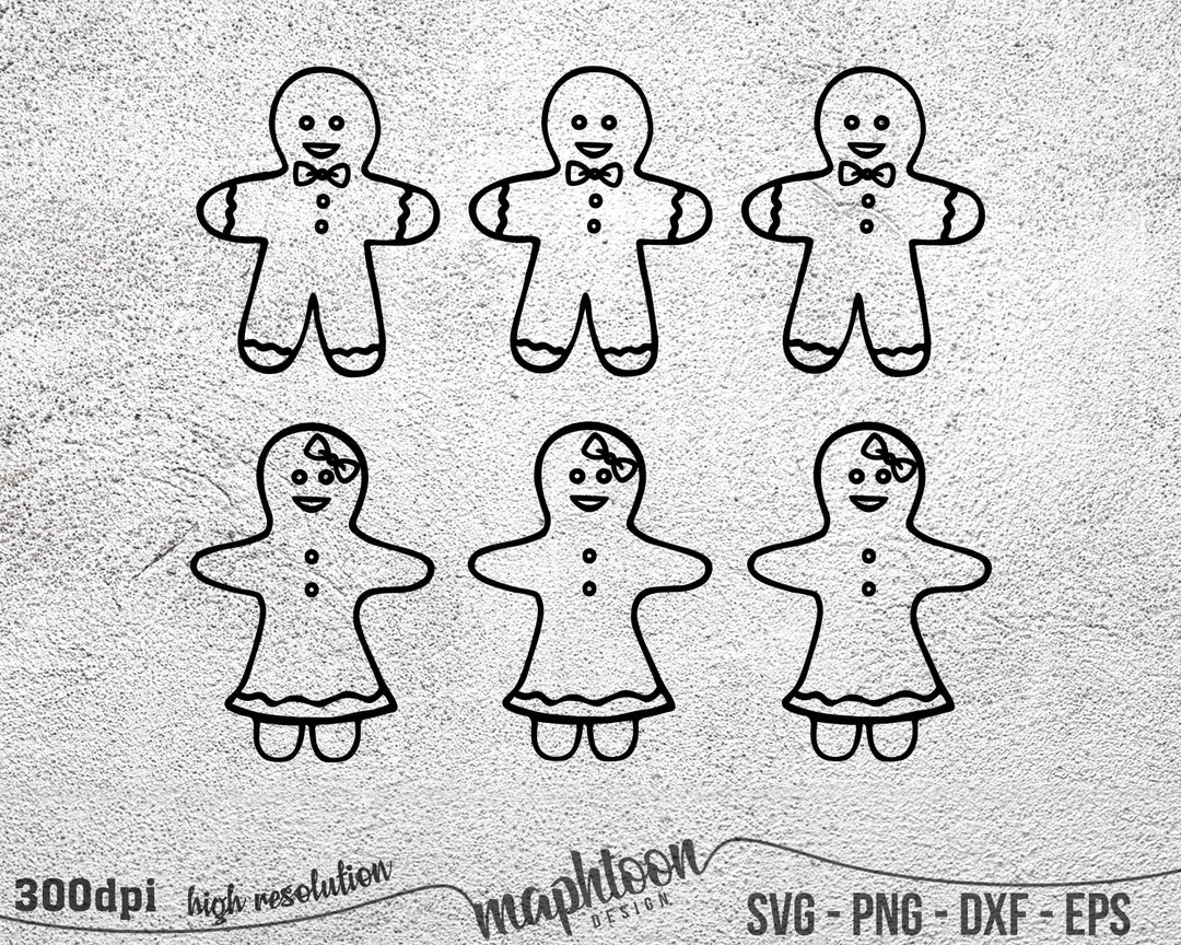 Gingerbread Man SVG, Gingerbread Girl SVG, Gingerbread Matching Svg ...