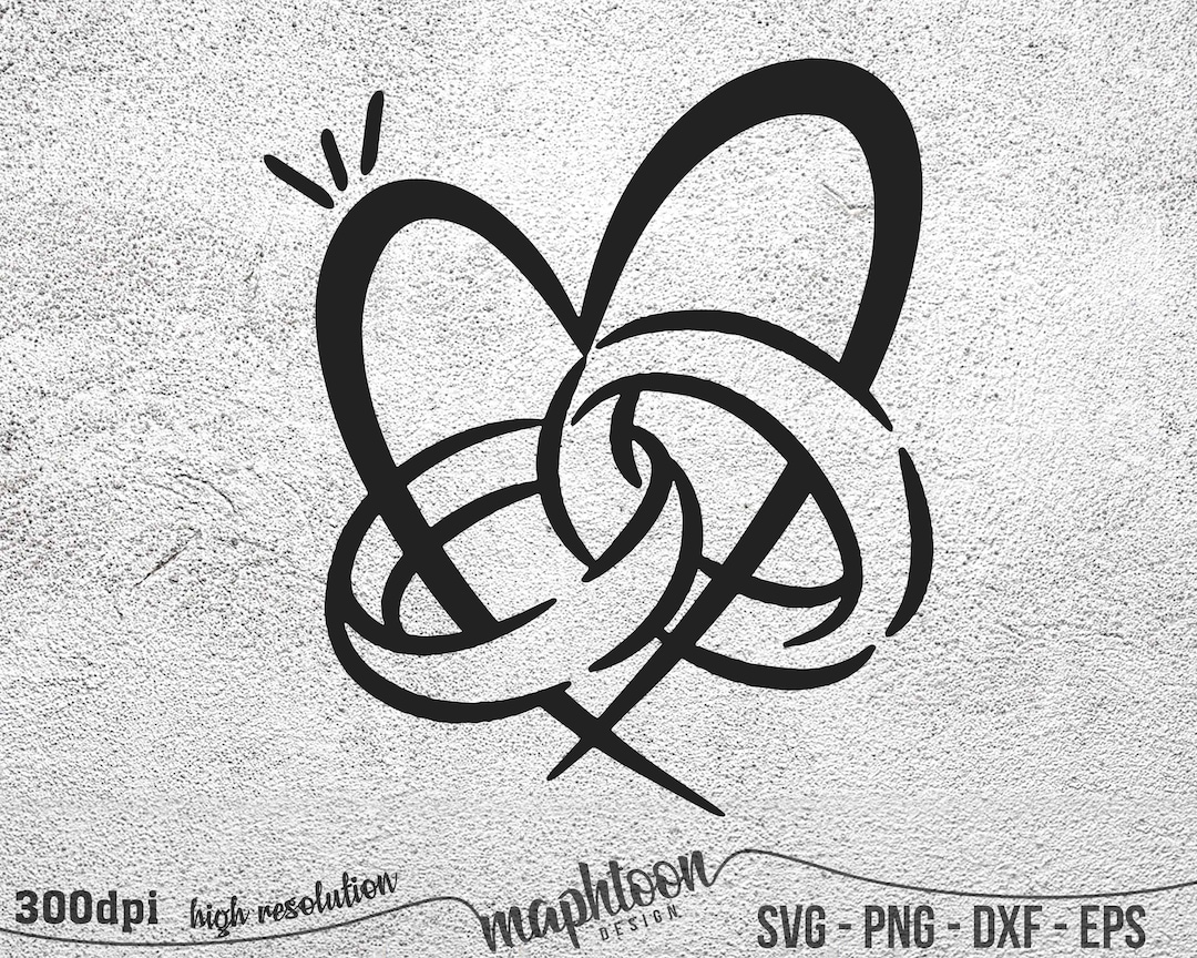 Wedding Rings Svg, Wedding Heart Svg, Wedding Couple Svg, Instant ...