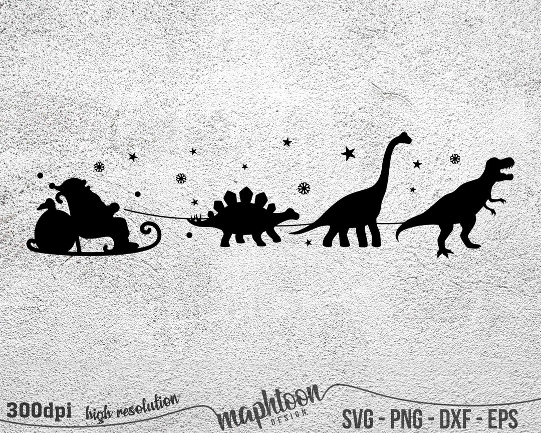 Christmas Dinosaur Sleigh Ride SVG, Boy's Xmas T-rex Svg, Dinosaur Svg ...