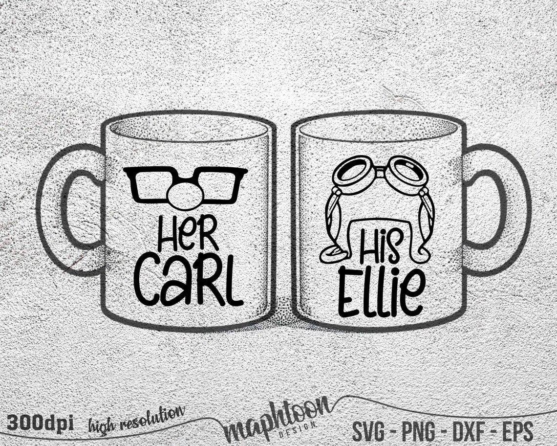 Her Carl His Ellie Digital Cut File / Her Carl His Ellie SVG / - Etsy