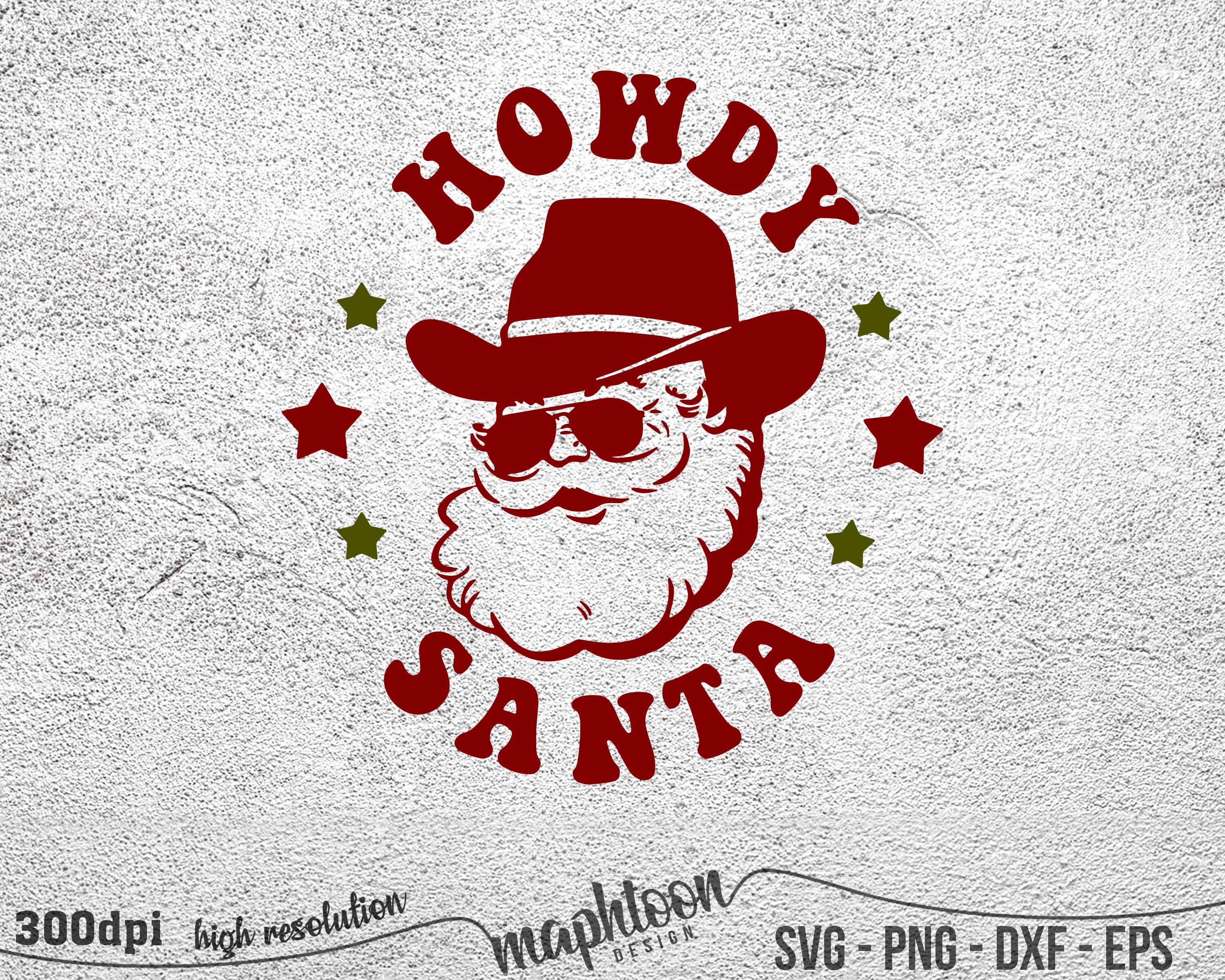 Cowboy Santa SVG Christmas PNG Sublimation File for Shirt - Etsy