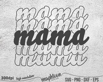 Boho Mama Stacked Svg, Retro Vintage Mother T-shirt, Mommy Svg, Mom ...
