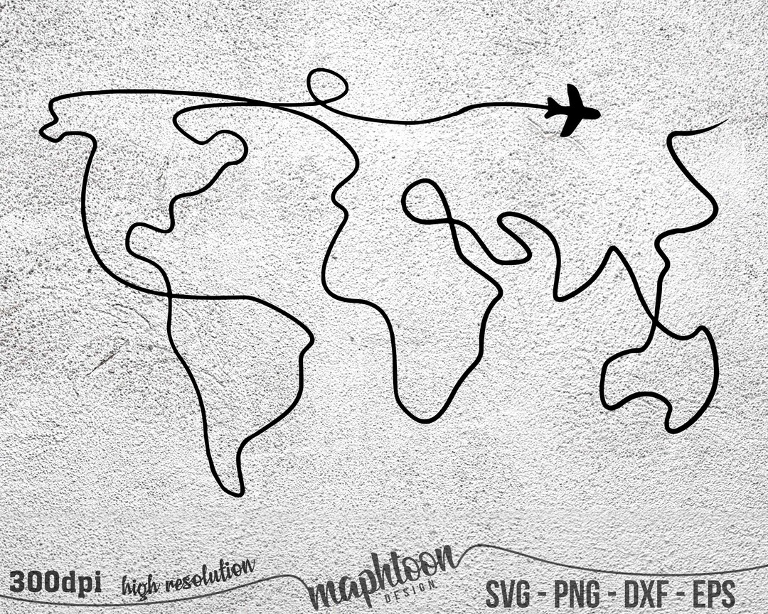 Weltflugzeug svg, Explore the world svg, map plane svg, world map svg ...