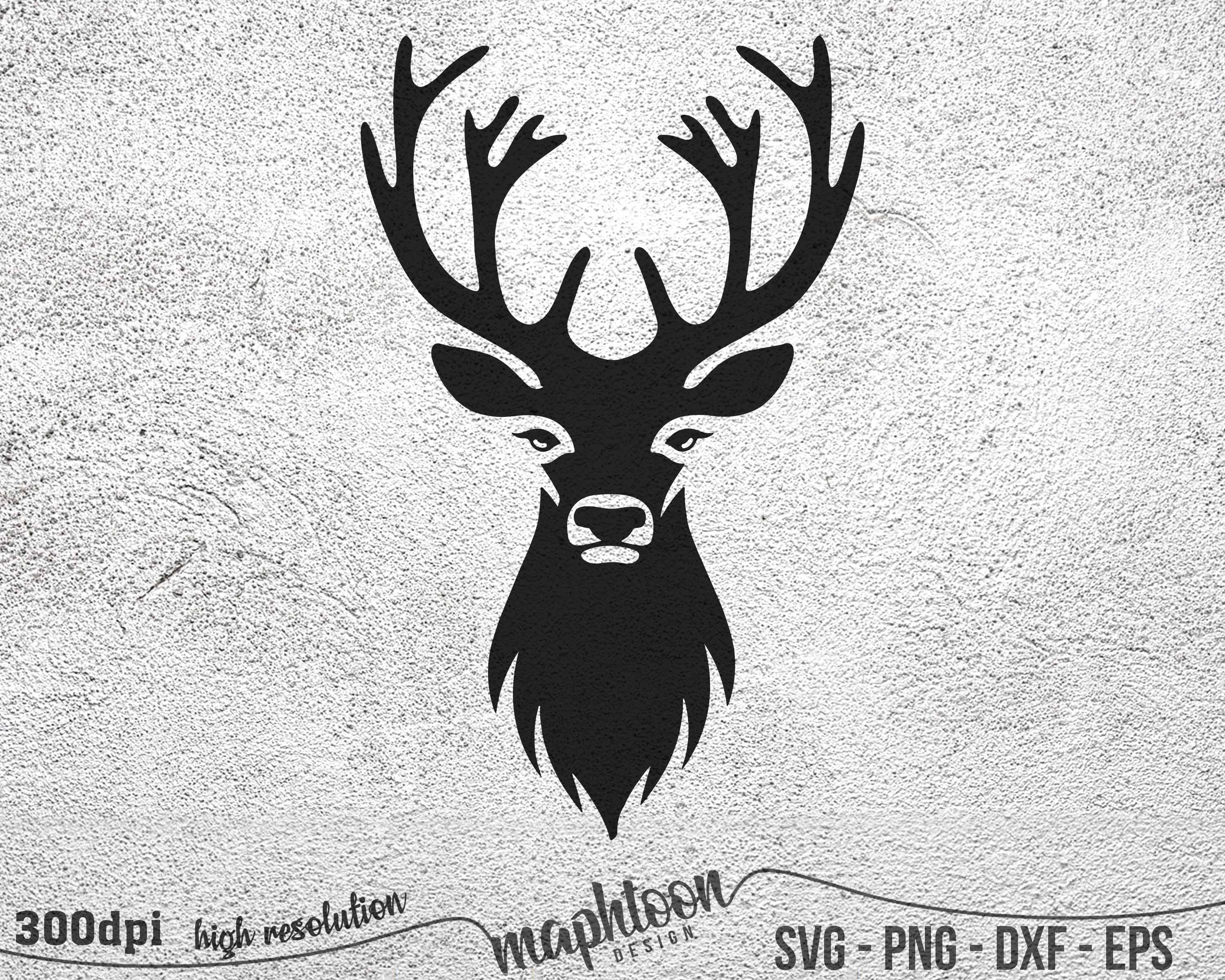 Hirschkopf SVG Hirsch svg Hirsch Gesicht Hirschkopf PNG - Etsy