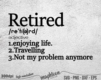 Retired Definition - Etsy