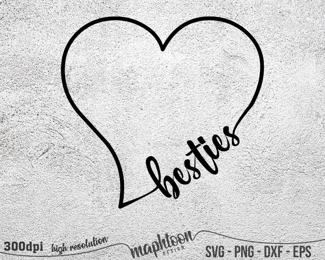 Besties Heart Svg Best Friends Svg Bestie Heart svg BFF - Etsy España