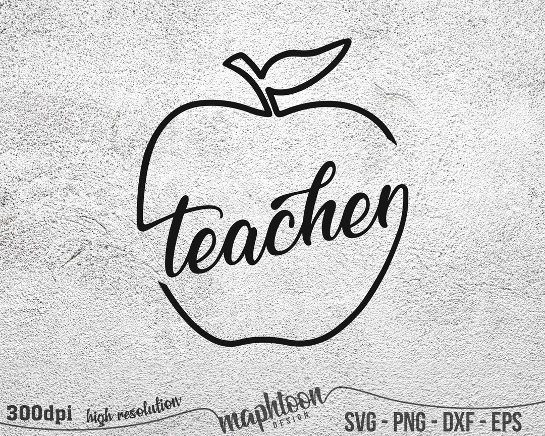 Teacher Apple SVG, Apple Svg, Apple Clipart, Teacher Svg, School Svg ...