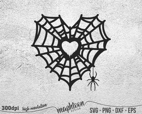 Spider Web Heart SVG Halloween SVG Fall Svg Spider Svg - Etsy