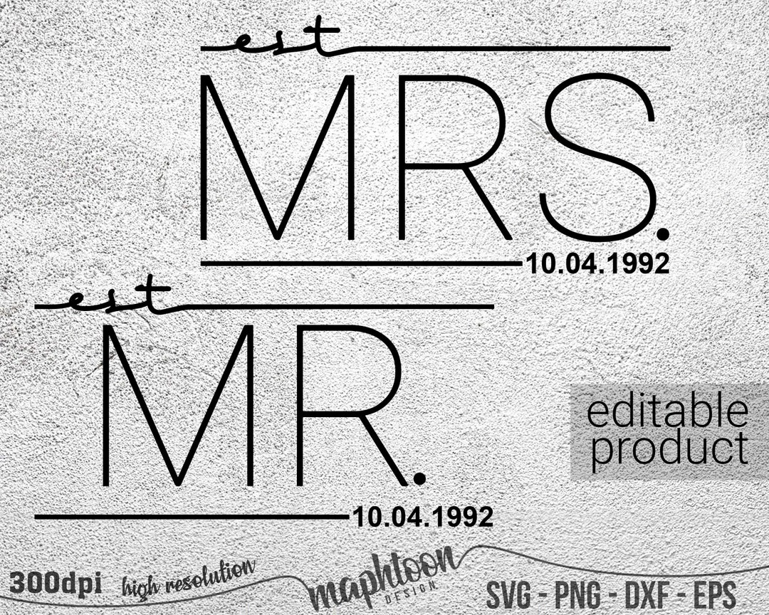 Mr and Mrs Svg, Just Married Svg, Honeymoon Svg, Wedding Svg, Wife and ...