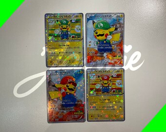 Mario Pikachu Card | Etsy
