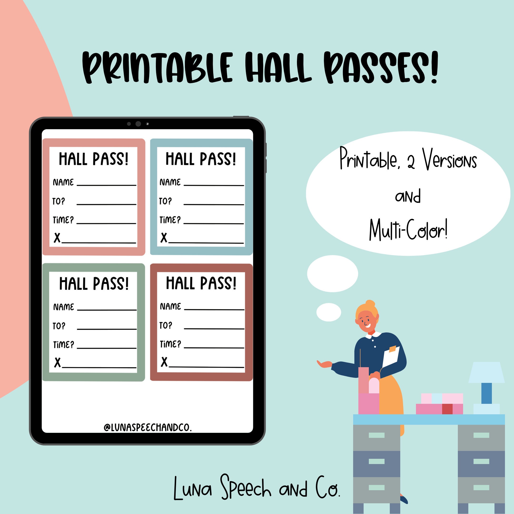 Middle School Hall Pass