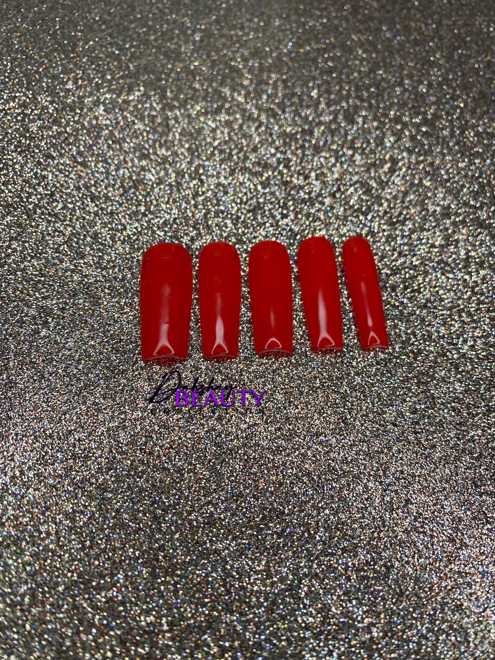 Ruby Red Press on Nails: XXL Luxury Fake Nail Set (20-22) - Etsy