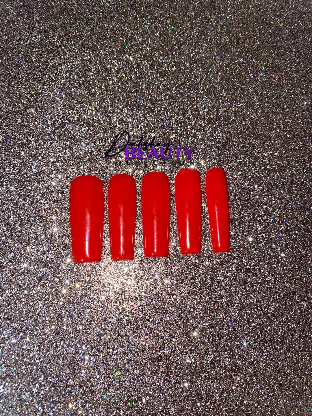 Ruby Red Press on Nails Set | 20-22 Set of Nails | Fake Nails | Luxury ...