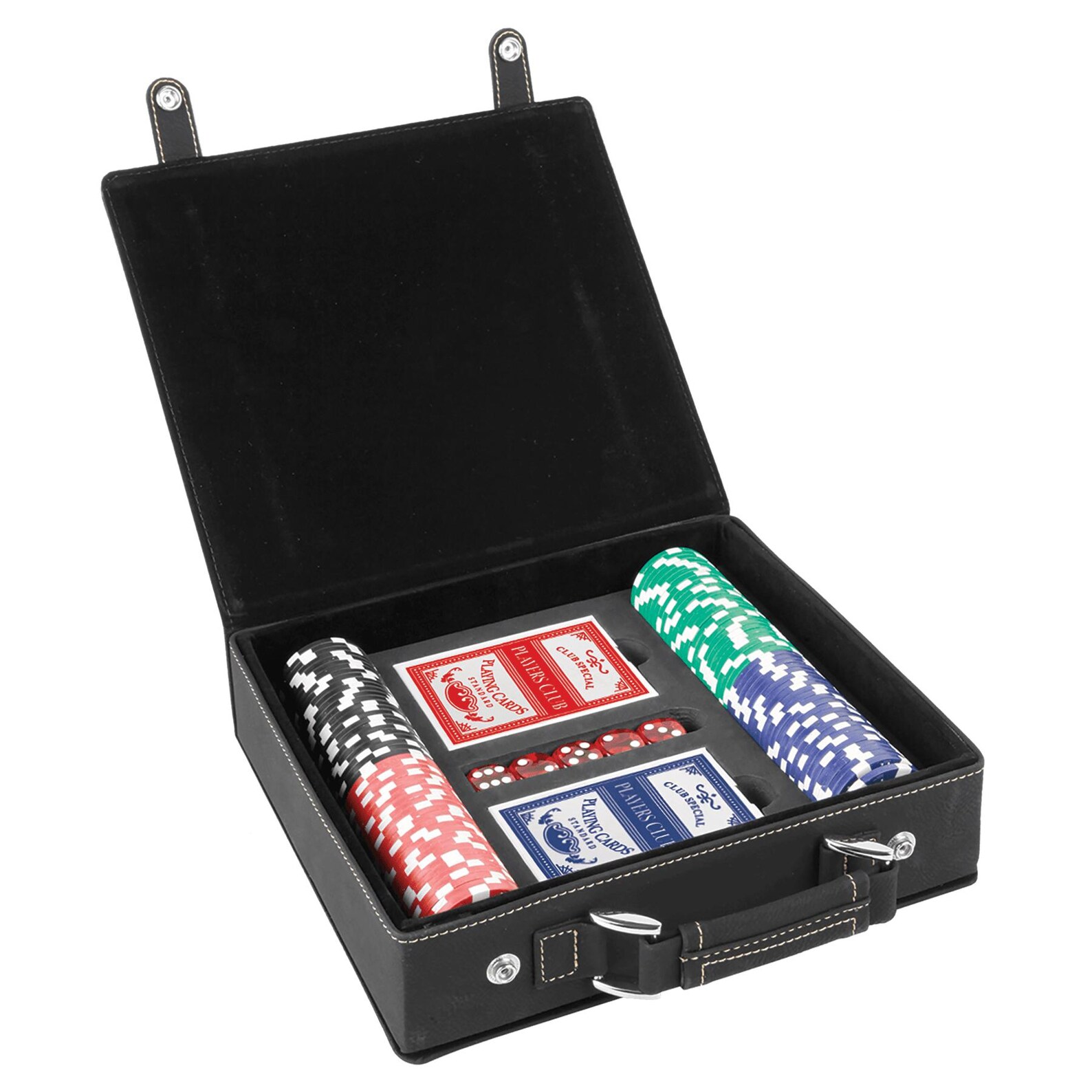 Personalized Poker Set With Case – Custom Leatherette 100 Chip Set ...