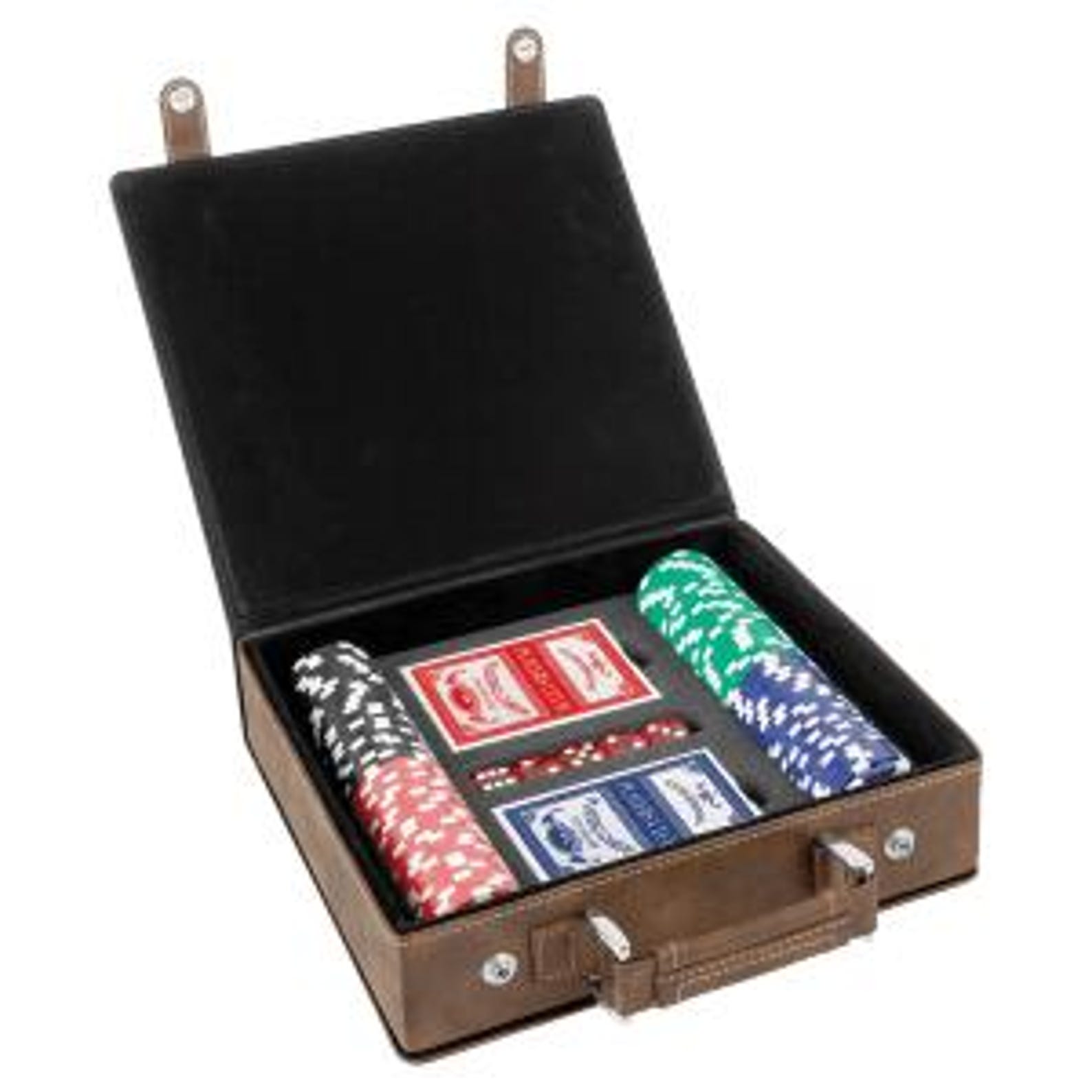 Personalized Poker Set With Case – Custom Leatherette 100 Chip Set ...